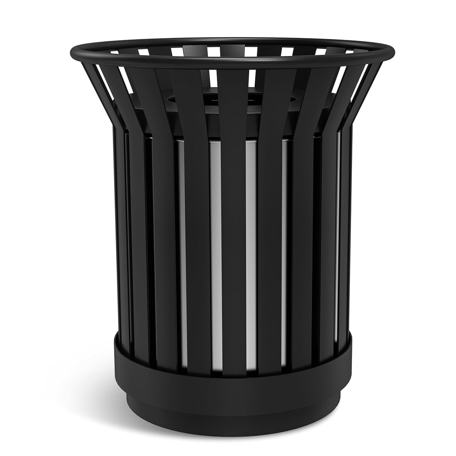 Gaonala Outdoor Metal Slatted Trash Can 30 - 52 Gallon Commercial Grade ...