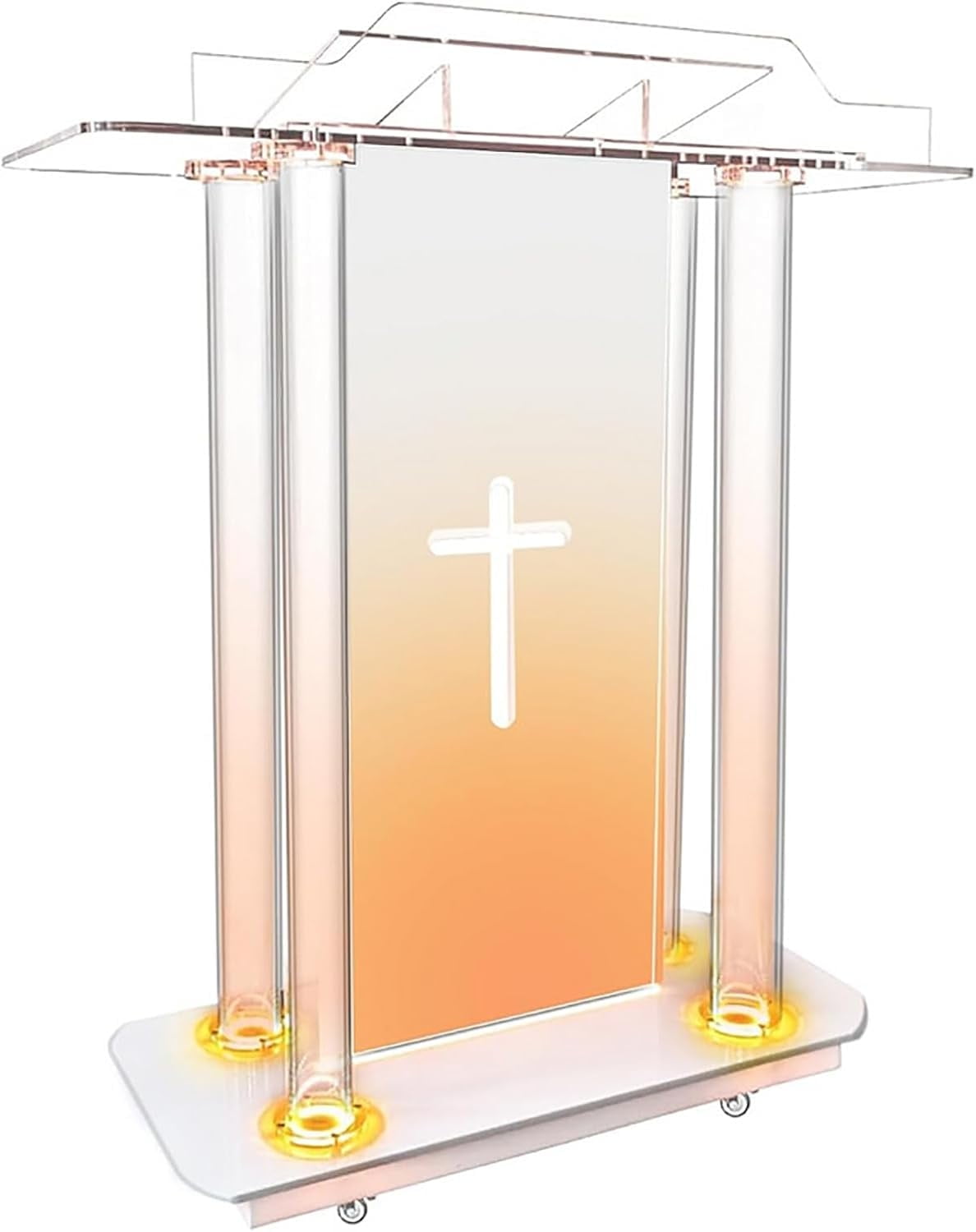 Gaonala Acrylic Church Pulpits with Wheels Church Podium Podium Stand ...