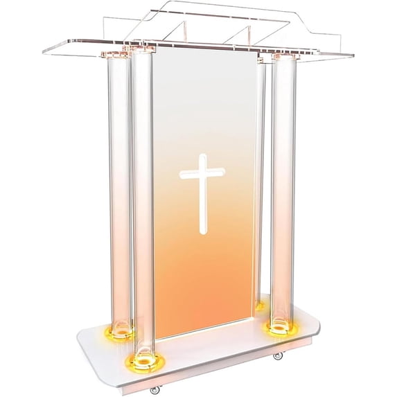 Gaonala Acrylic Church Pulpits with Wheels Church Podium Podium Stand ...
