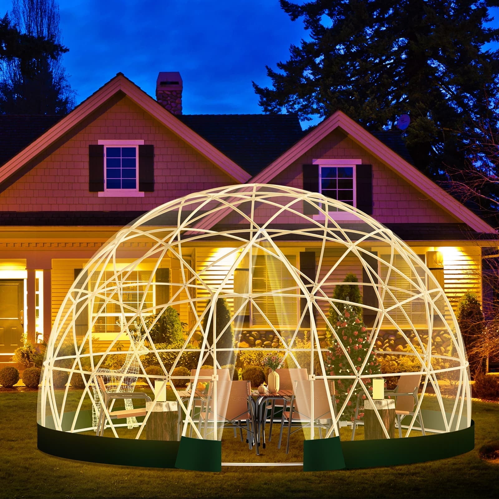 Gaonala Outdoor Garden Dome Tent 9.5x5.7FT PVC Transparent Cover ...