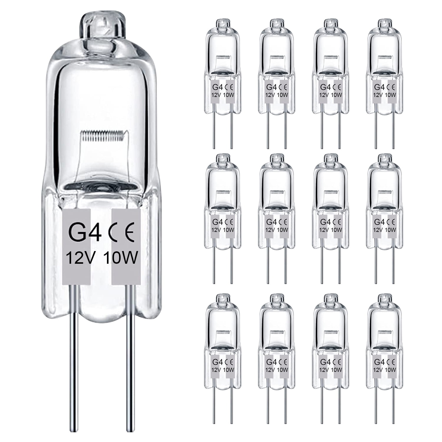 Gaormii G4 Halogen Bulb 12V 10W, Dimmable Warm White Light, JC Base, 12 ...