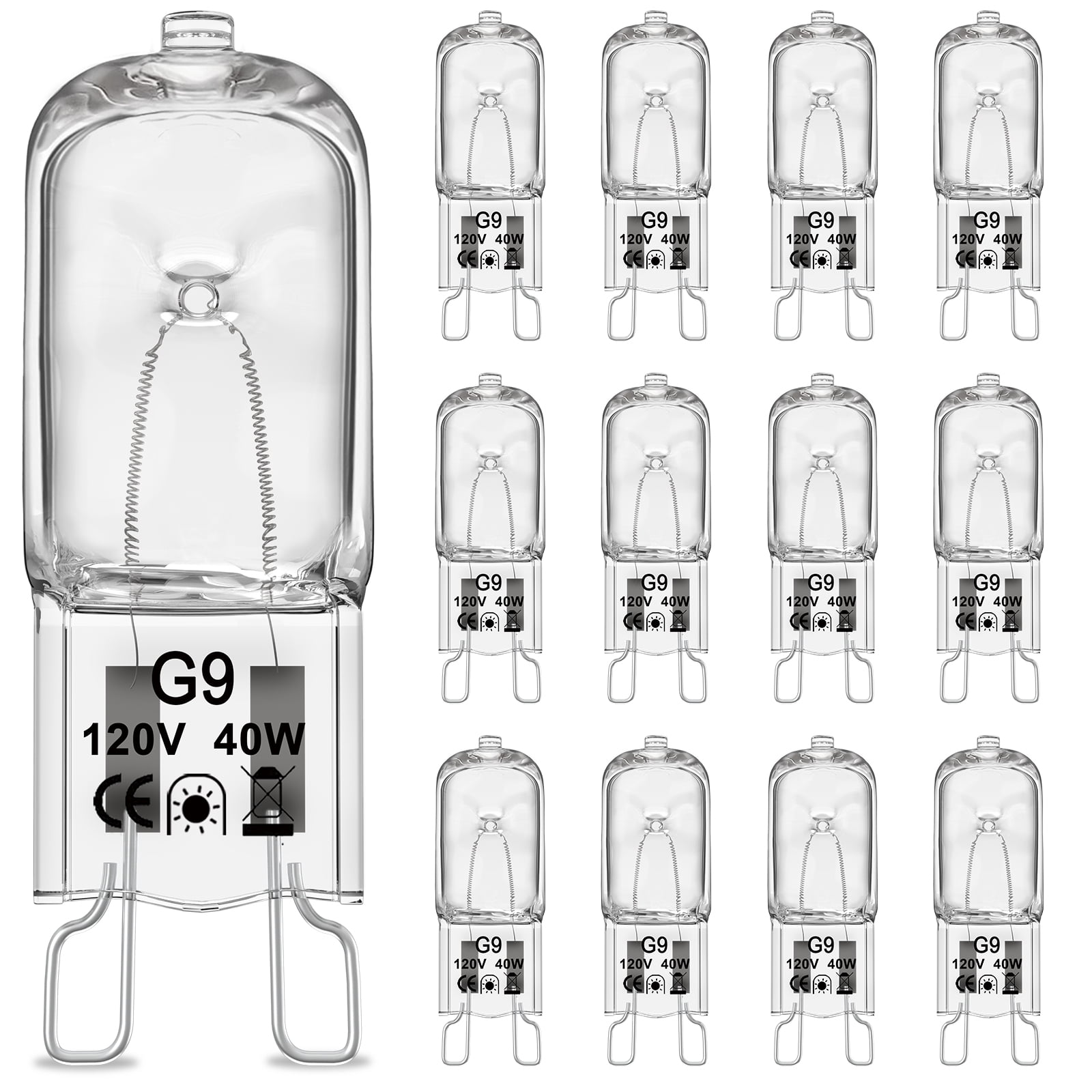Gaormii G9 Halogen Bulb 40W 120V, 2 Pin Base JCD T4 Base 2700K Warm ...