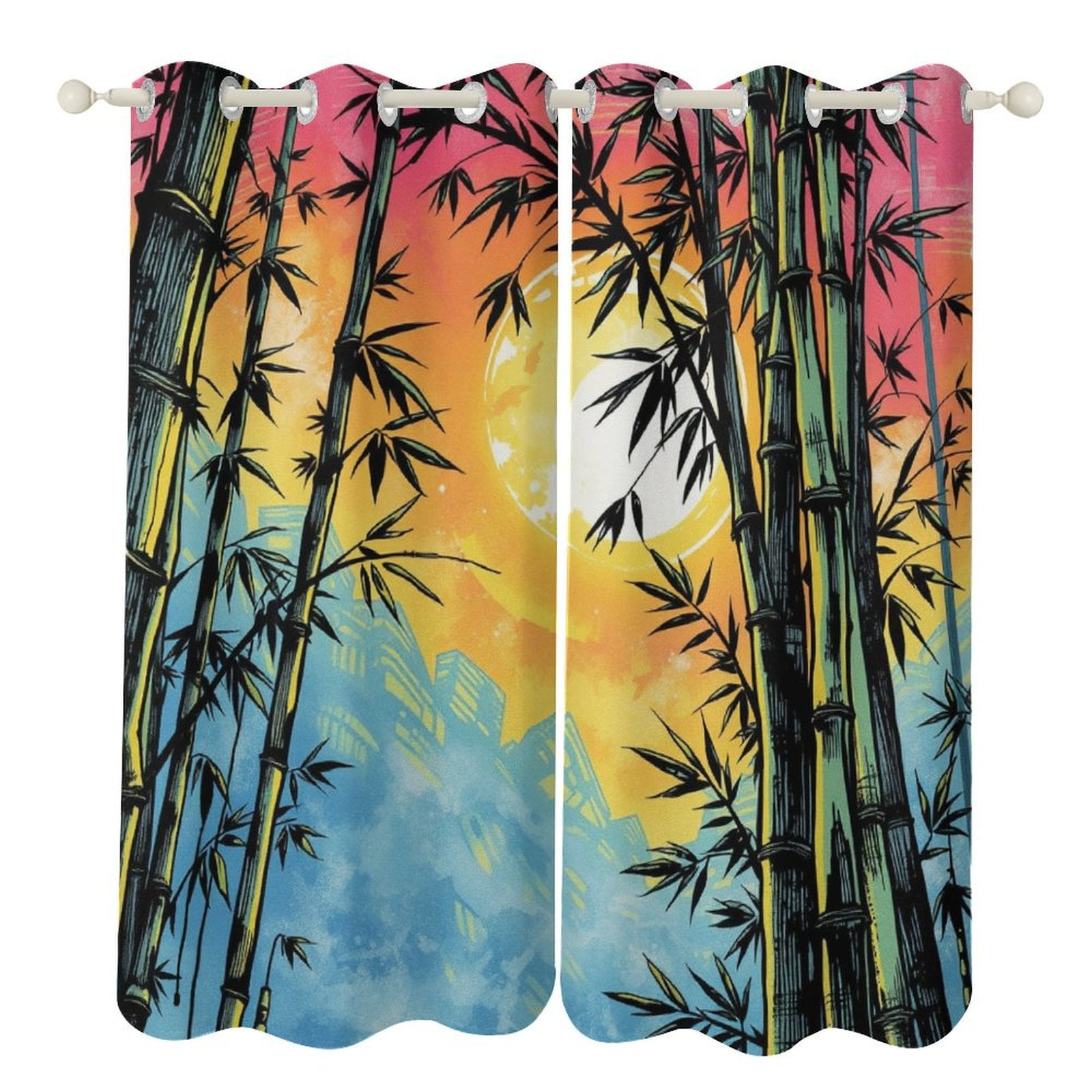 Gaosheng Bamboo Curtains for Bedroom Living Room Drapes Kitchen Room ...