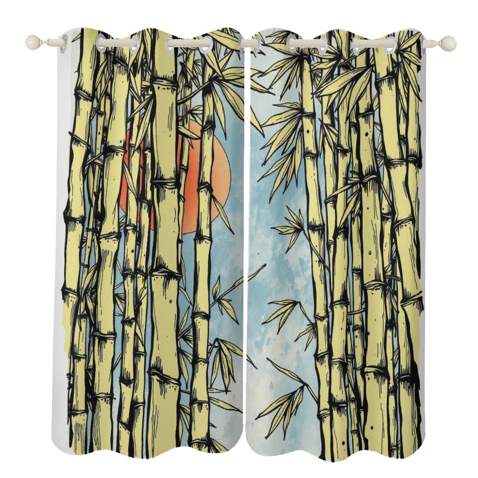 Gaosheng Bamboo Curtains for Bedroom Living Room Drapes Kitchen Room ...