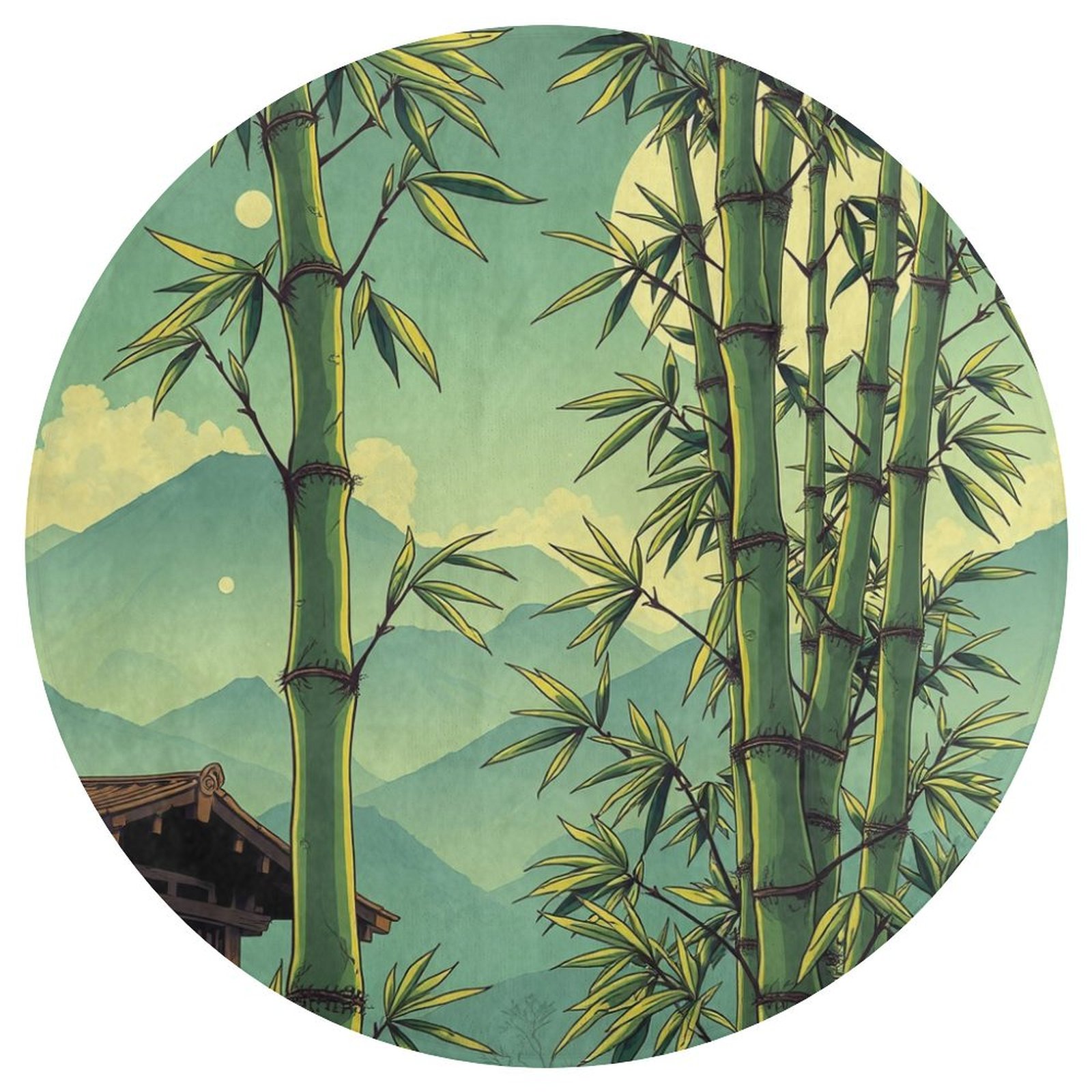 Gaosheng Bamboo Round Area Rug Floor Carpets Washable Indoor Floor Area ...