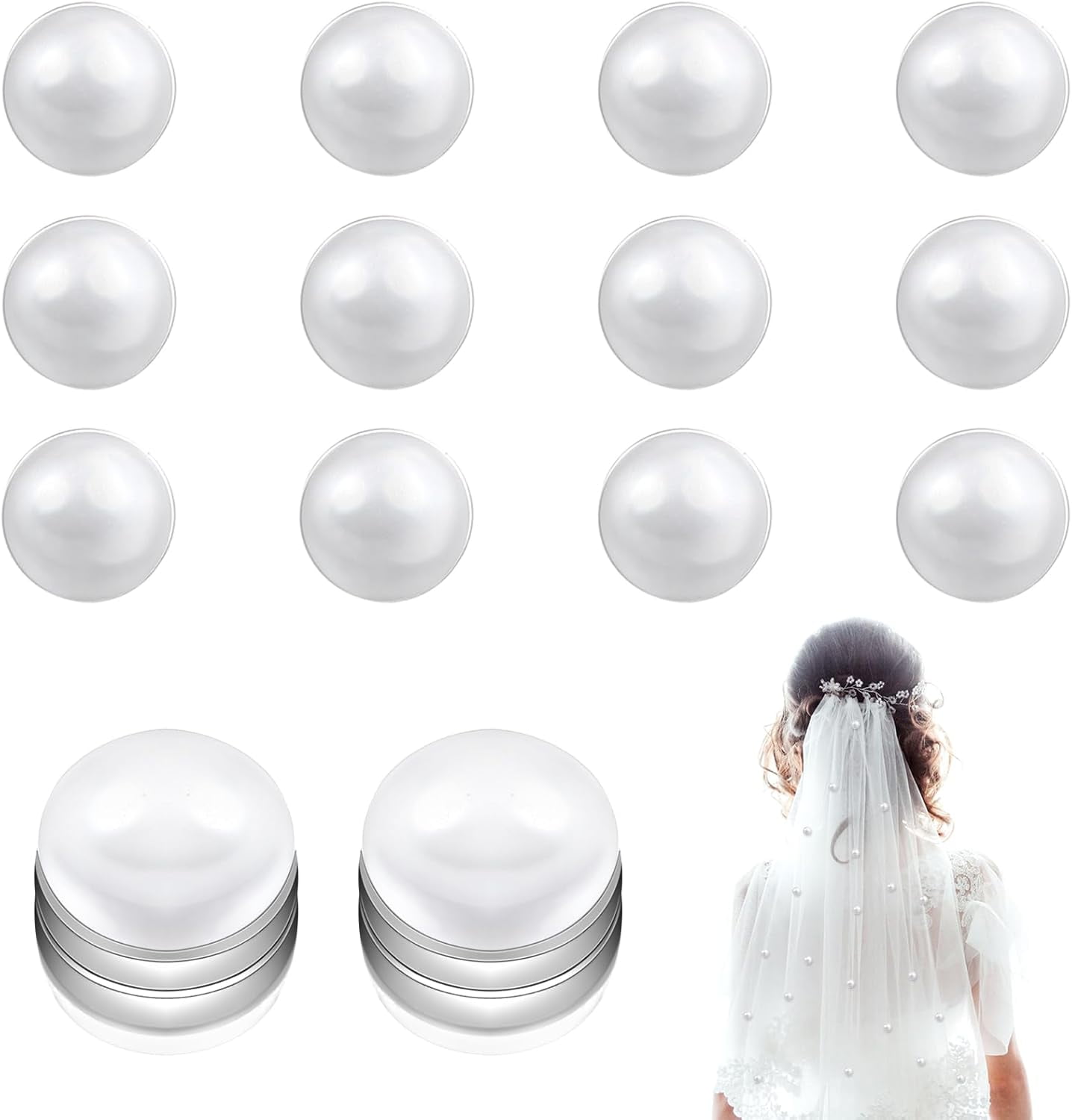 Gaow 12Pcs Wedding Veil Weights Magnetic Pearls, Dress Weights for Wind ...