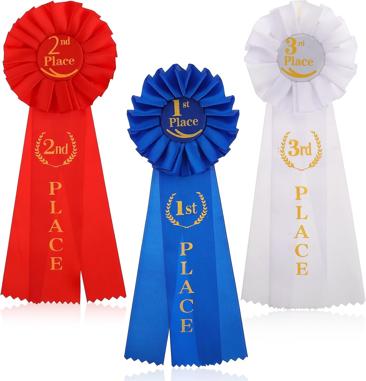 Gaow 3 Pcs Ribbon Rosette Ribbon Award 1st 2nd 3rd Place Winner Victory ...