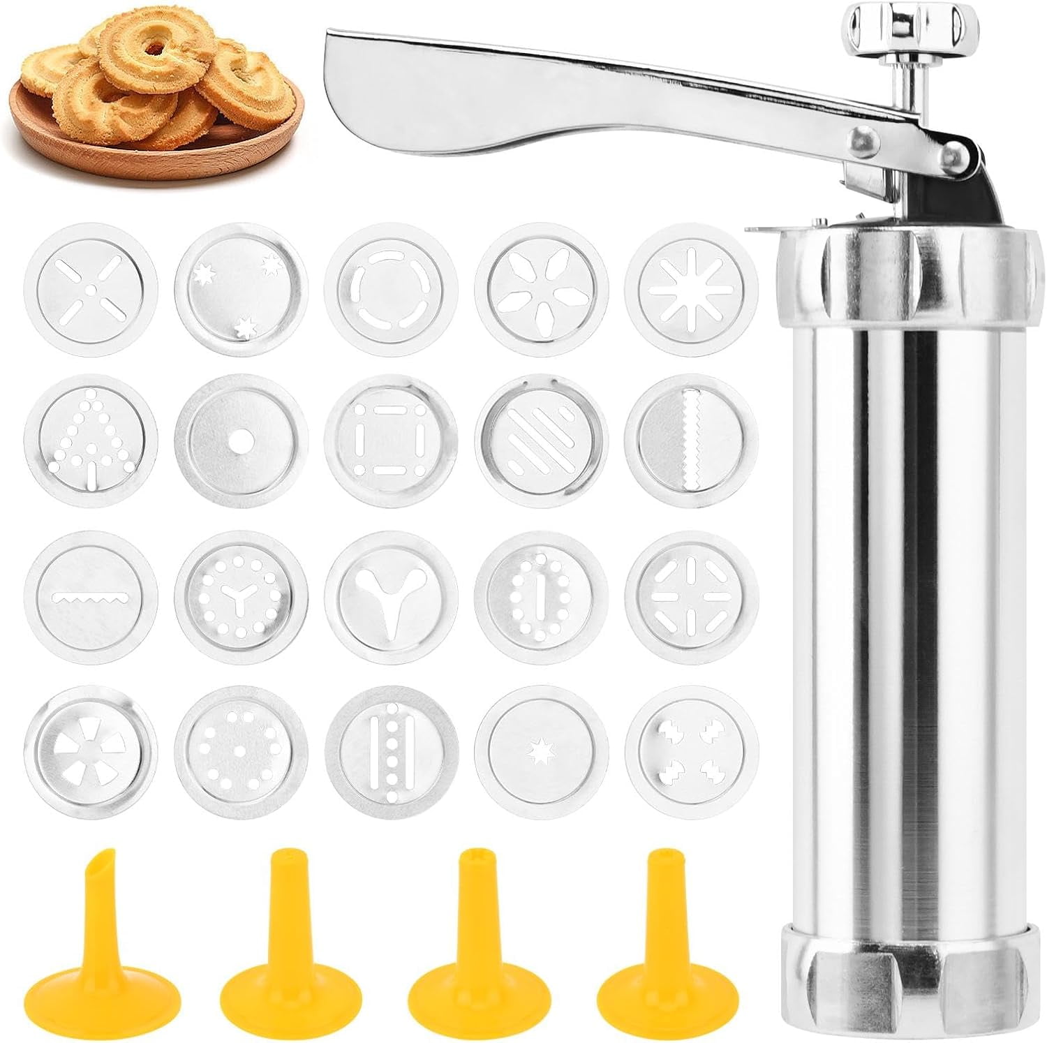 Gaow Cookie Press Gun,Cookie Press for Baking Stainless Steel,Stainless ...