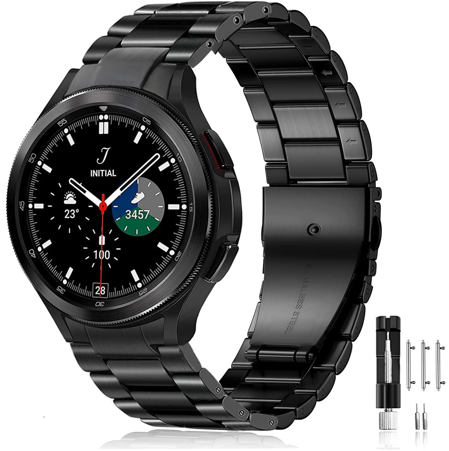 OTOPOT Samsung Galaxy Watch Band 4/5/6 Pro, No Gap, Stainless Steel ...