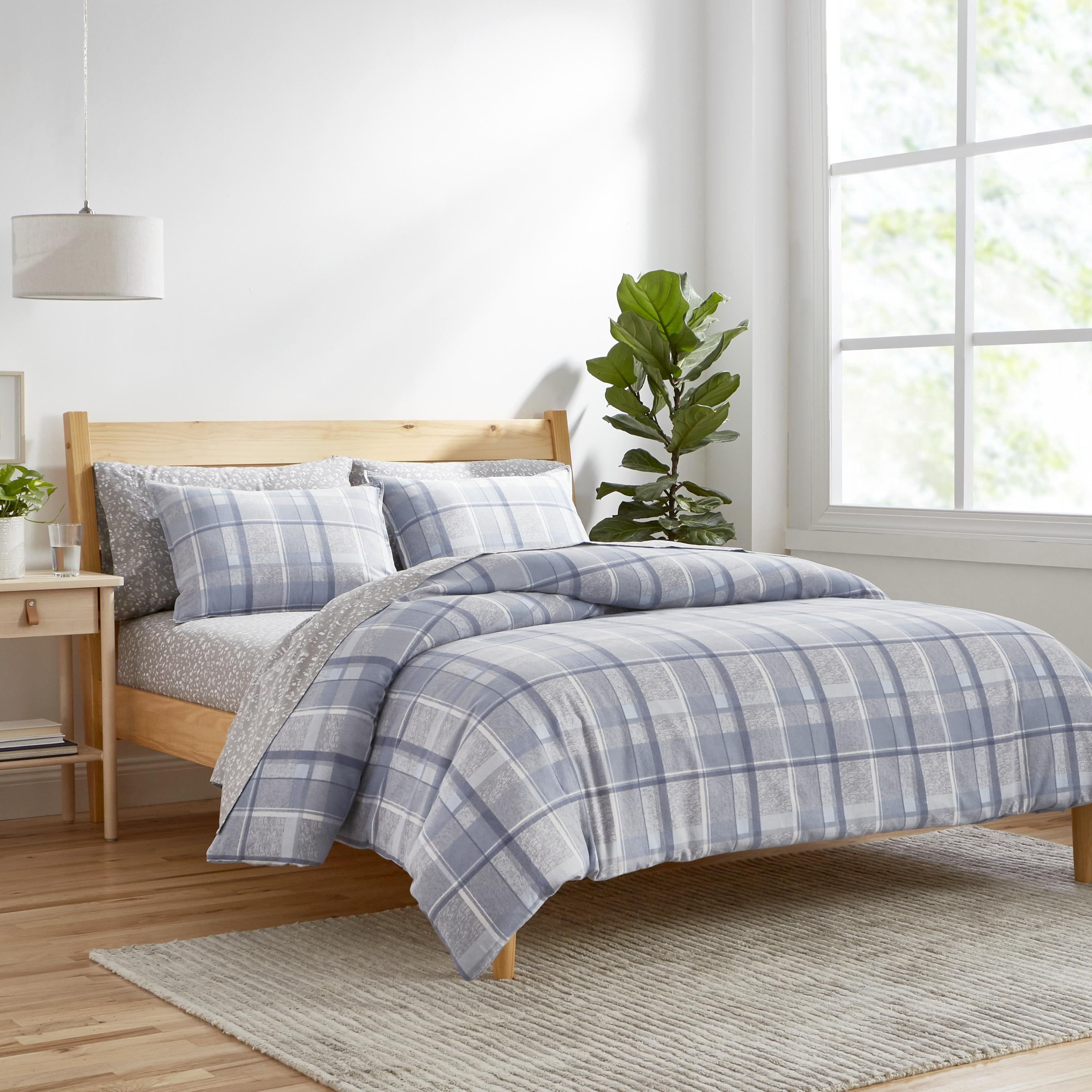 Gap Home 3-Piece Heathered Plaid Flannel Organic Cotton Comforter Set ...