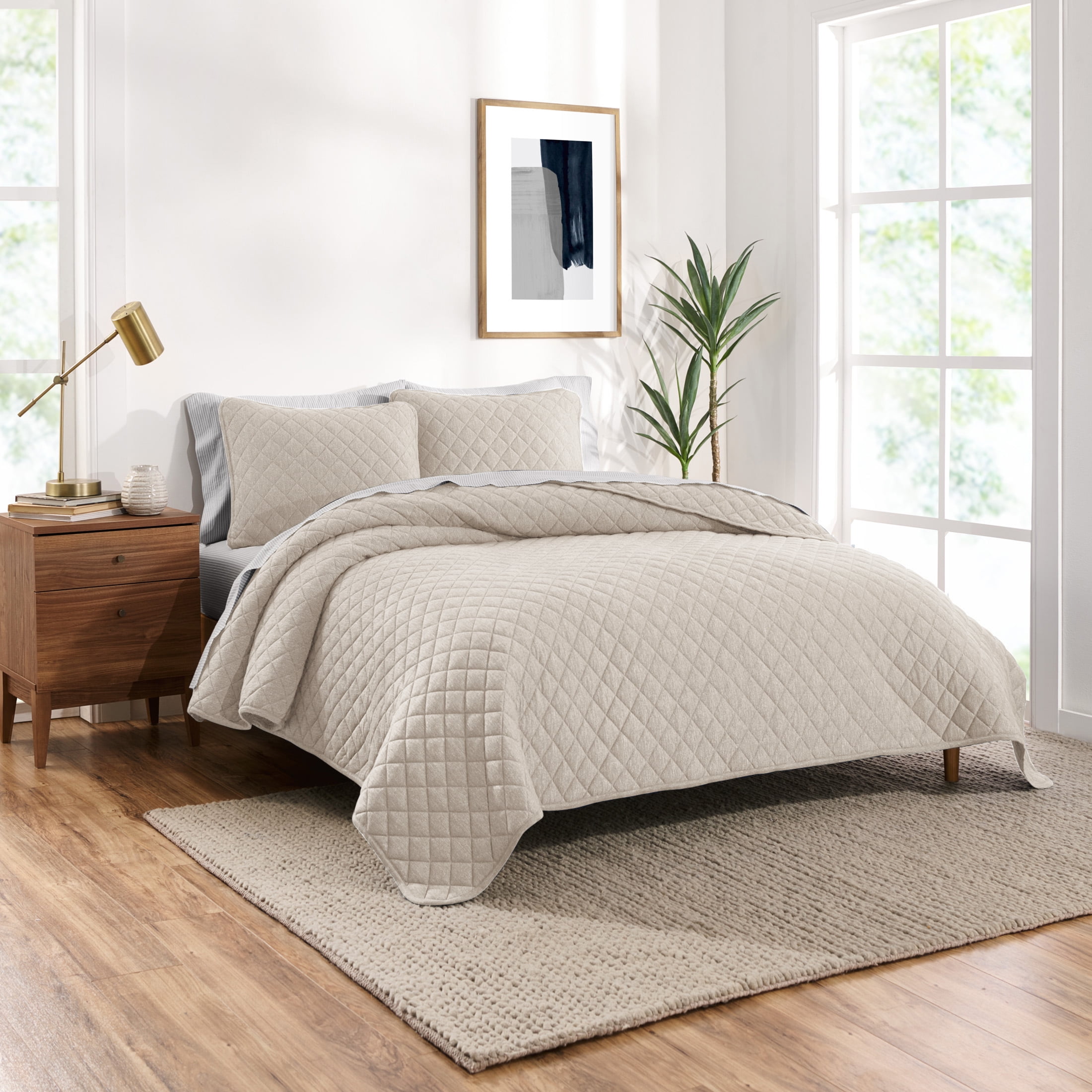 Gap Home T-Shirt Soft Slub Jersey Organic Cotton Blend Quilt, Full ...