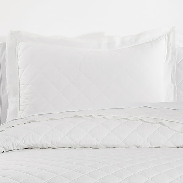 Gap Home Washed Frayed Edge Organic Cotton Quilted Sham Pair, King ...