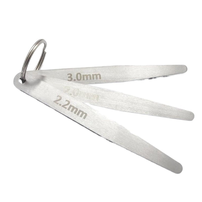 Gap Measuring Tool, 2mm 2.2mm 3.0mm Feeler Gauge 3 Blade Valve Thickness Gap Feeler Gauge Metric ...