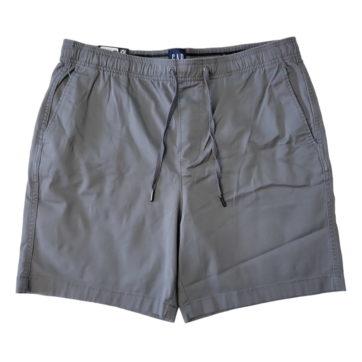 Gap Men s 7 Inseam Elasticized Waistband Stretch Twill Pull On Short Castlerock XL