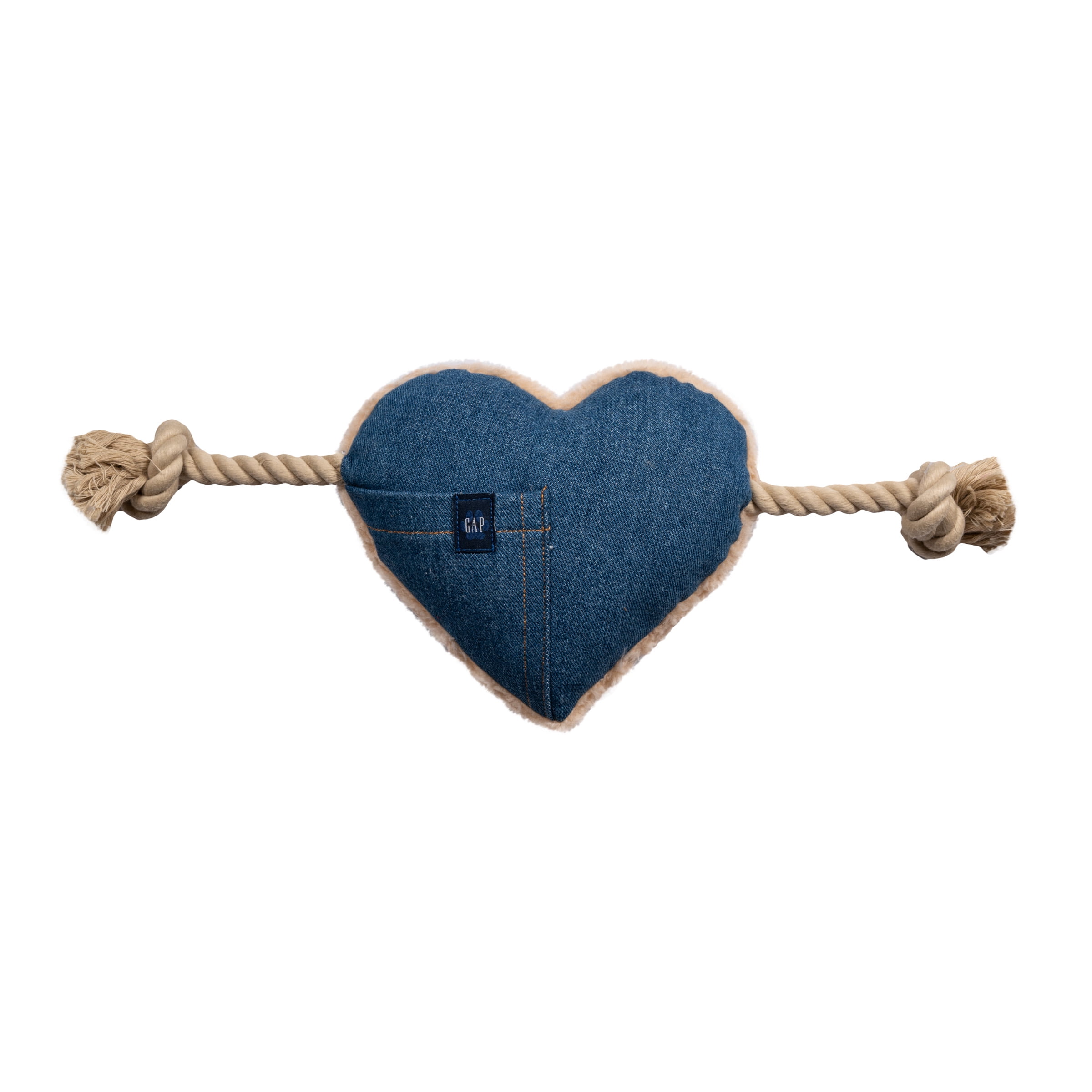 Gap Pet, Dog Toys, Plush Denim Heart Shaped Rope, and Squeaker Gap Pet ...