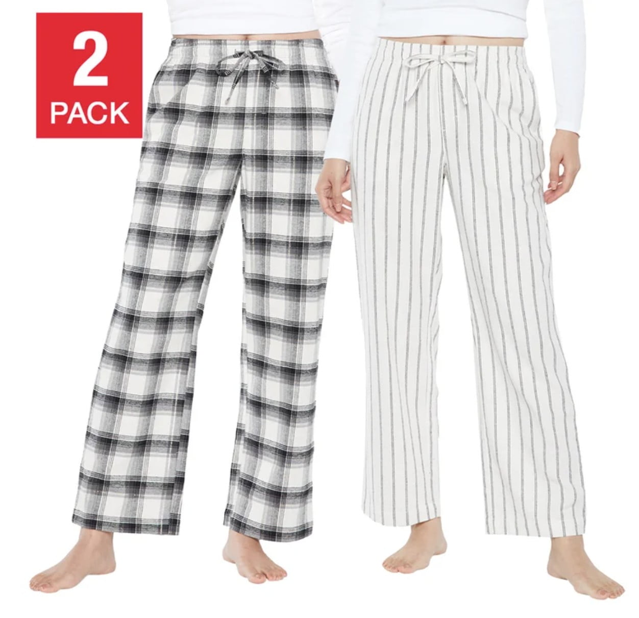 Gap Women's Flannel PJ Pant, 2-pack - Cream - Small - Walmart.com