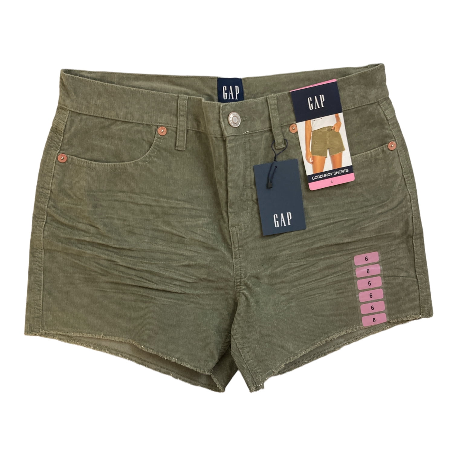 Gap Women's Frayed Hem 4" Inseam Buttoned Closure Corduroy Short ...
