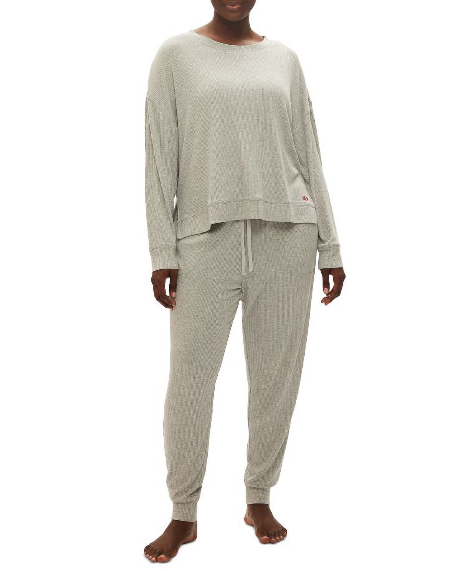Gap Women's Grey GapBody 2-Pc Packaged Long-Sleeve Jogger Pajamas Set ...