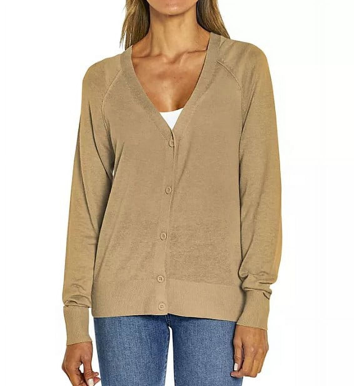 Gap Women's Linen Blend Lightweight Button Down V-Neck Cardigan Sweater ...