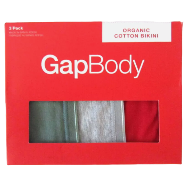 GapBody Size Medium Pack of 3 Organic Cotton Bikini Panties Green, Gray ...