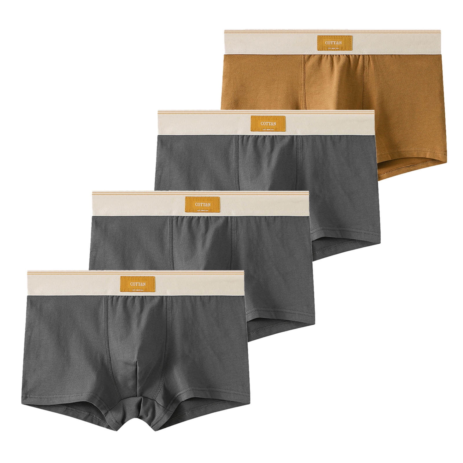 Gapacks Big & Tall 4XL Men's 100% Cotton Boxer Briefs - 4 Pack Blue ...