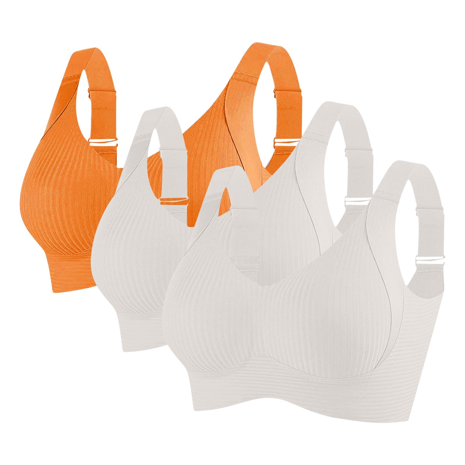 Gapacks Women's Comfortable XL Bra, Nylon Spandex 3-Pack White ...