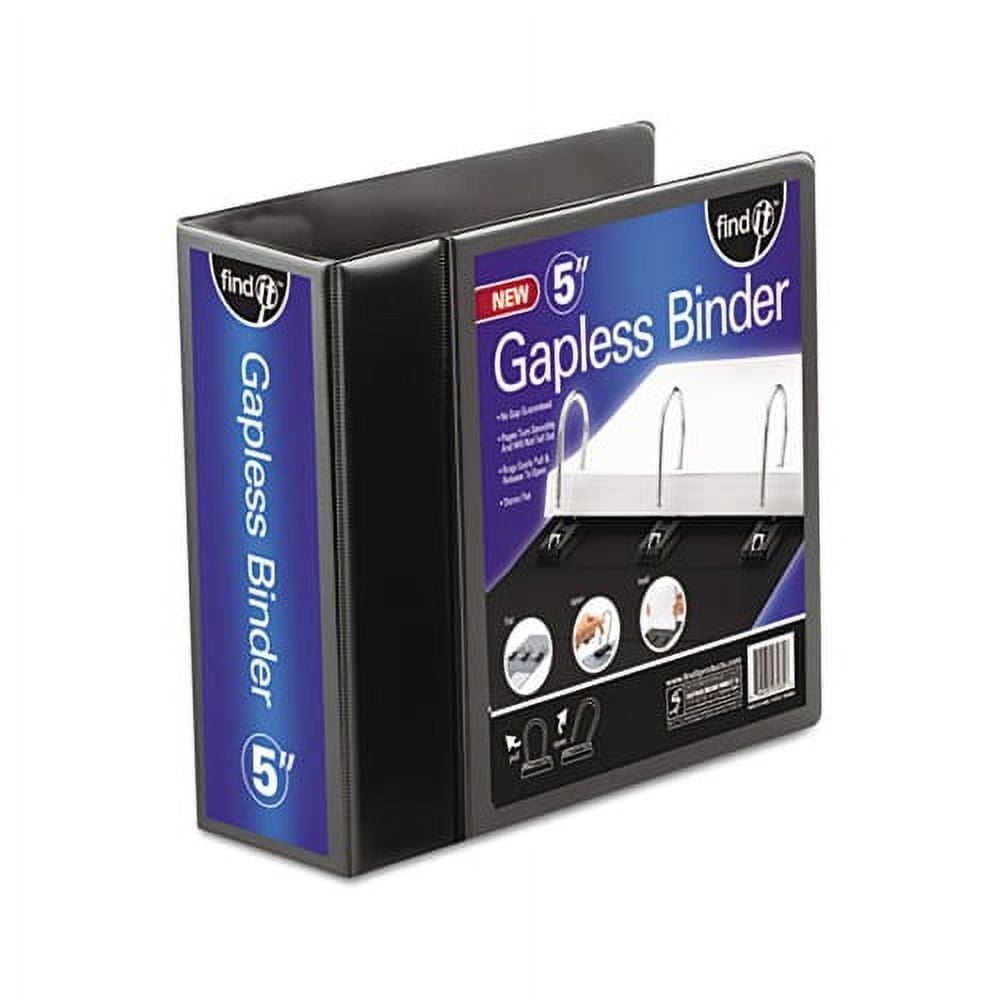 Gapless Loop Ring View Binder 3 Rings, 5" Capacity, 11 x 8.5, Black ...