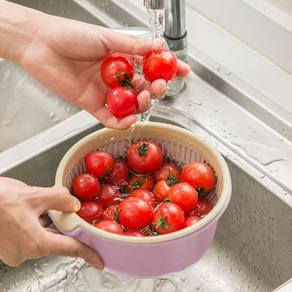 Gaqring Kitchen Colander Basket, Double Layer Sink Strainer for ...