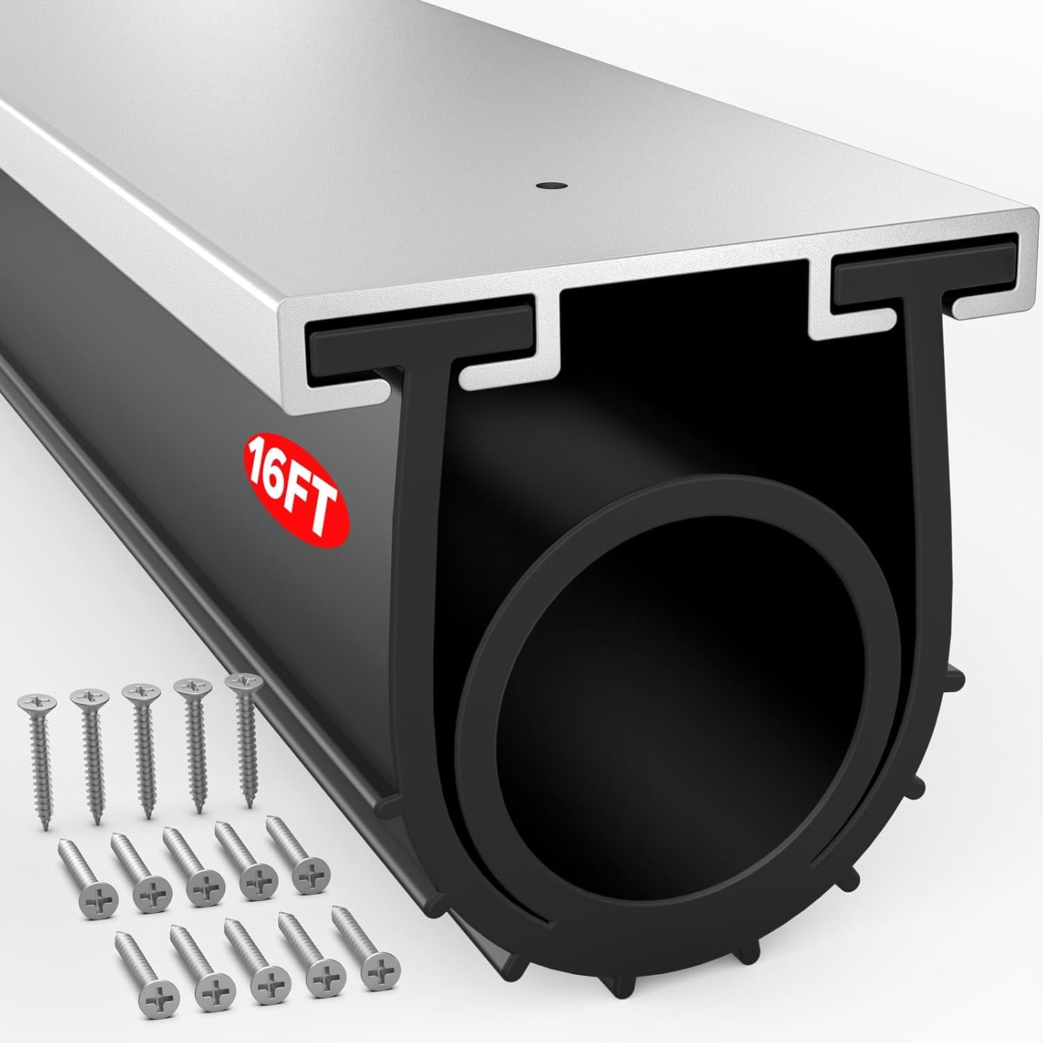 Gara Door Bottom Seal with Pre-drilled Aluminum Track Retainer Base Kit ...