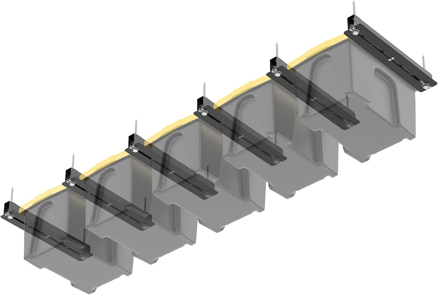Garage 16" Studs Ceiling Bin Storage Rack, Overhead Tote Storage Rail ...