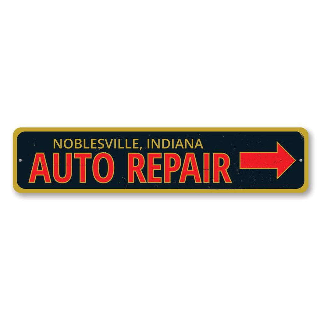Garage Auto Repair Sign, Garage Arrow Location City State Sign, Garage ...
