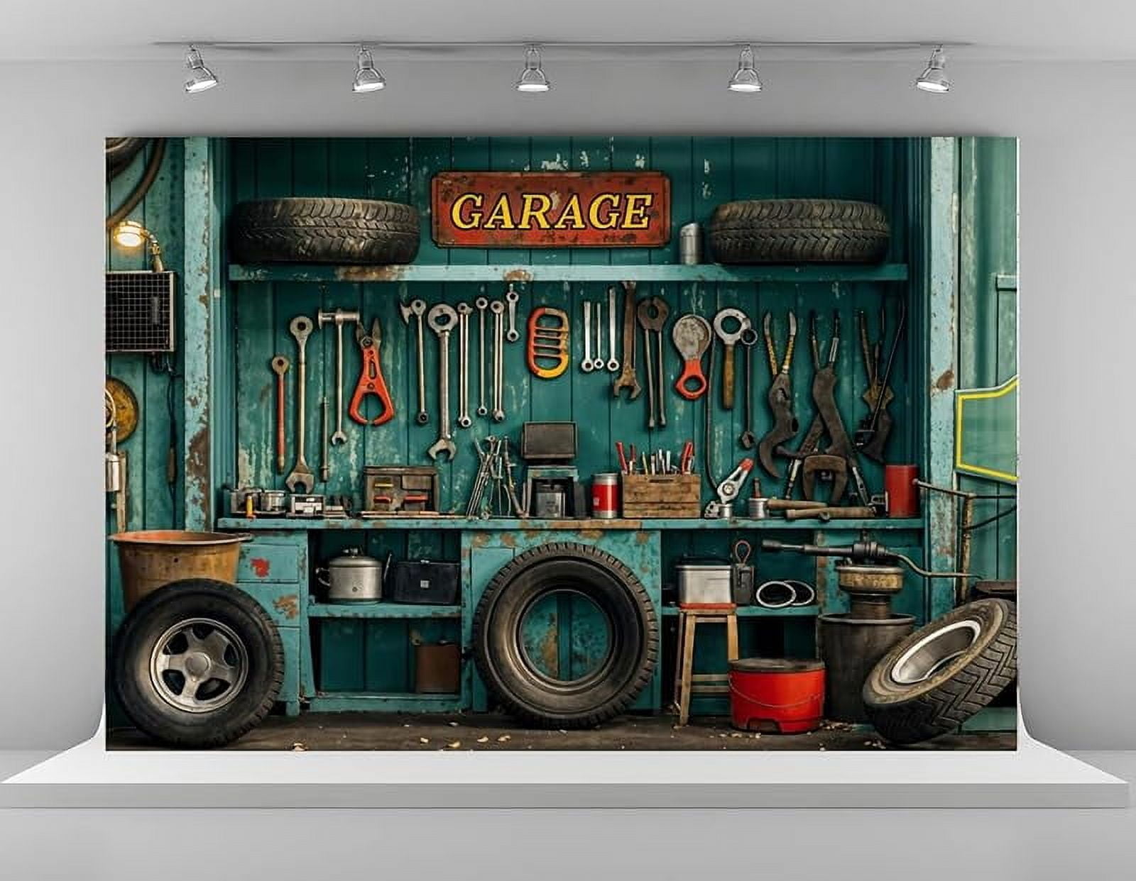 Garage Backdrops for Photography Repair Tools Background Father's Day ...