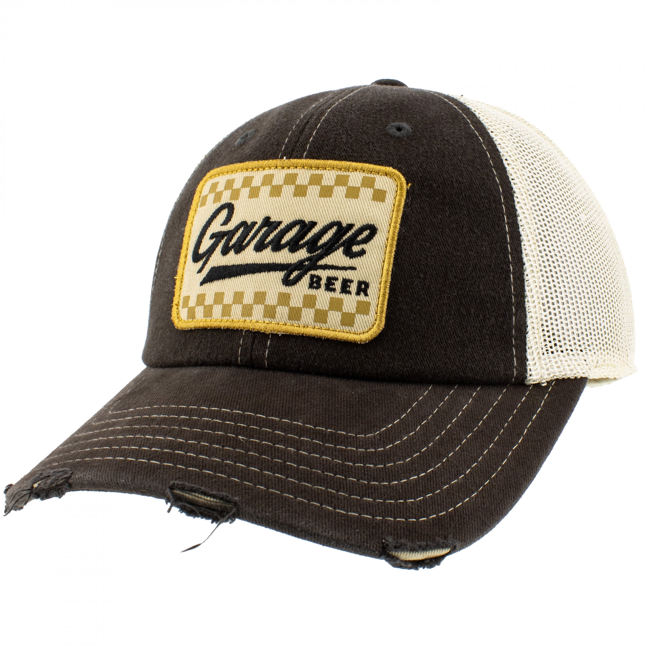 Garage Beer Distressed Orville Stone-Black Adjustable Hat - Walmart.com