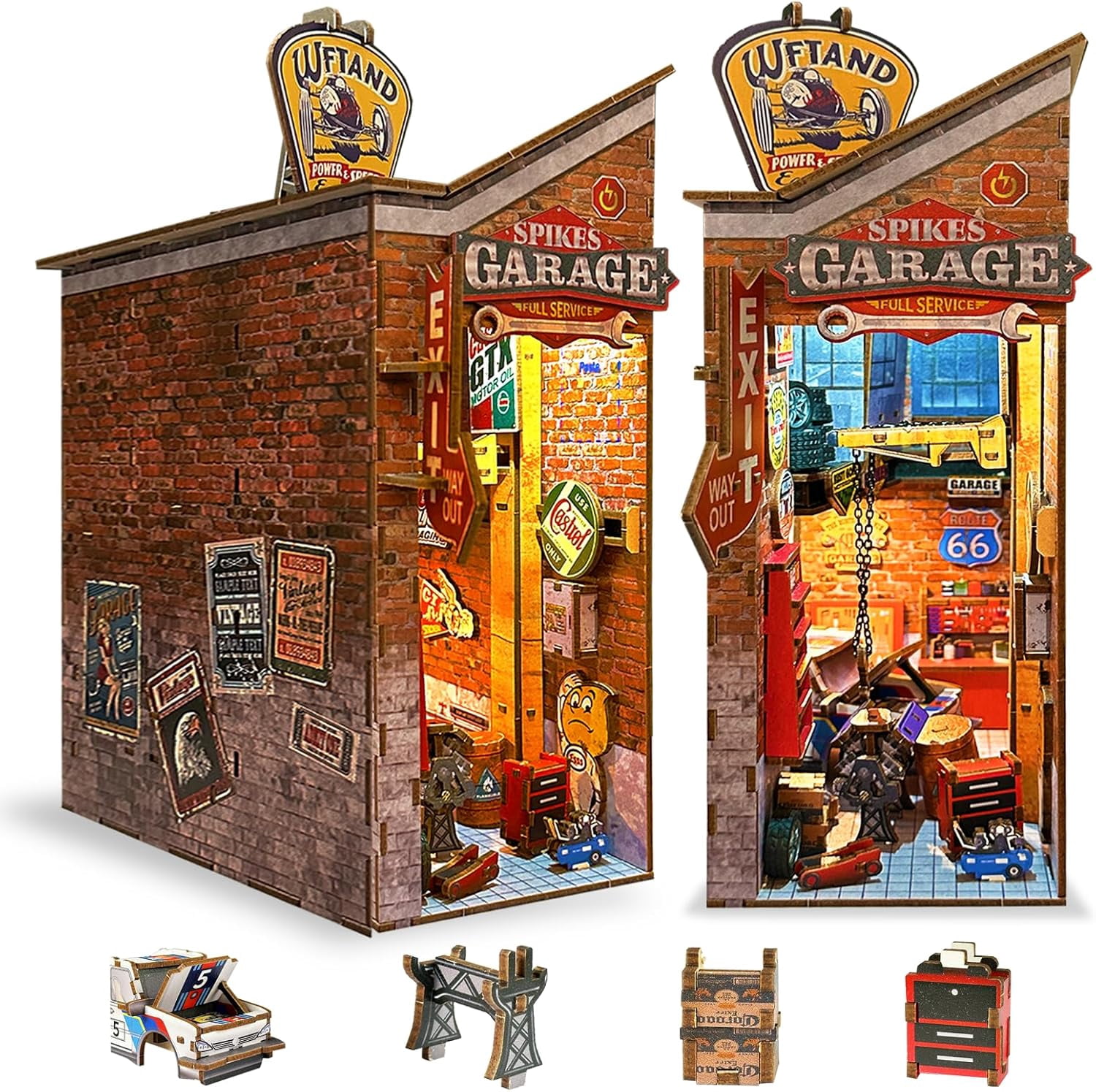 Garage Book Nook Kit - 3D Wooden Puzzle Miniature Book Nook Kits for ...