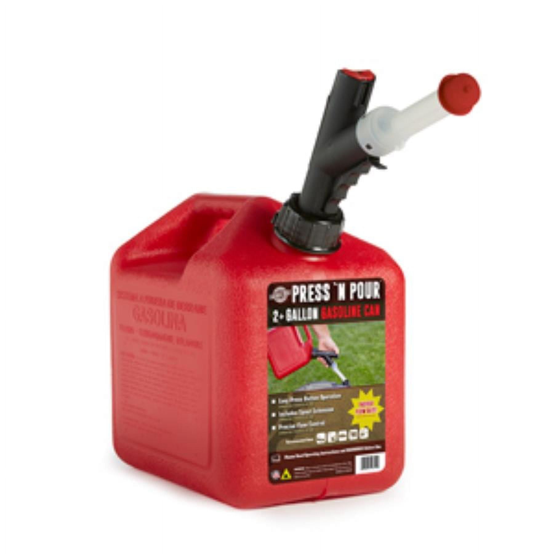 Garage Boss 2 Plus Gal Press N Pour Storage Gas Can Portable Fuel ...