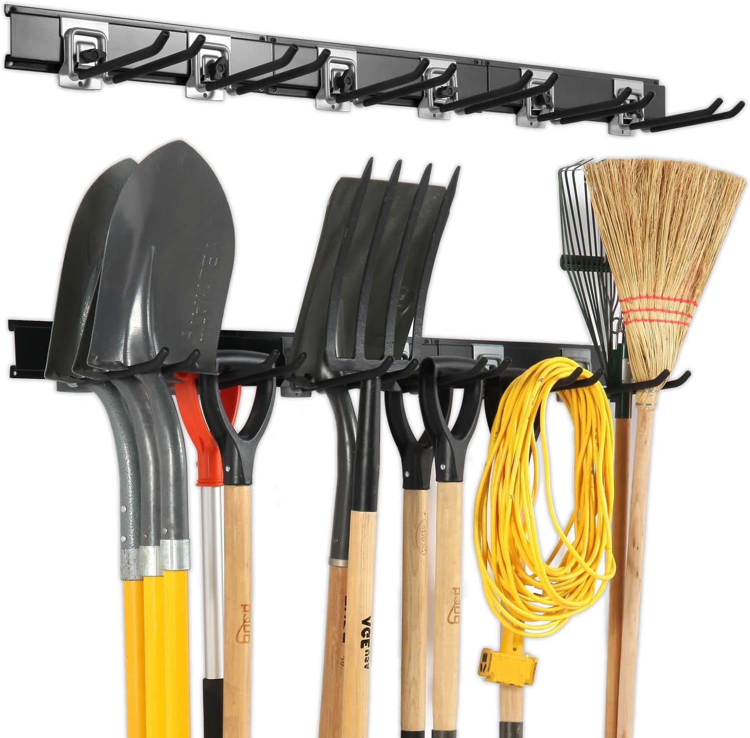 Garage Clamping Garden Tool Rack, Wall Mount Heavy Duty Garage Storage ...