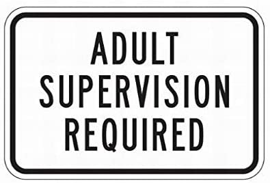 Garage Decor Sign Adult Supervision Required Safety Sign Caution ...
