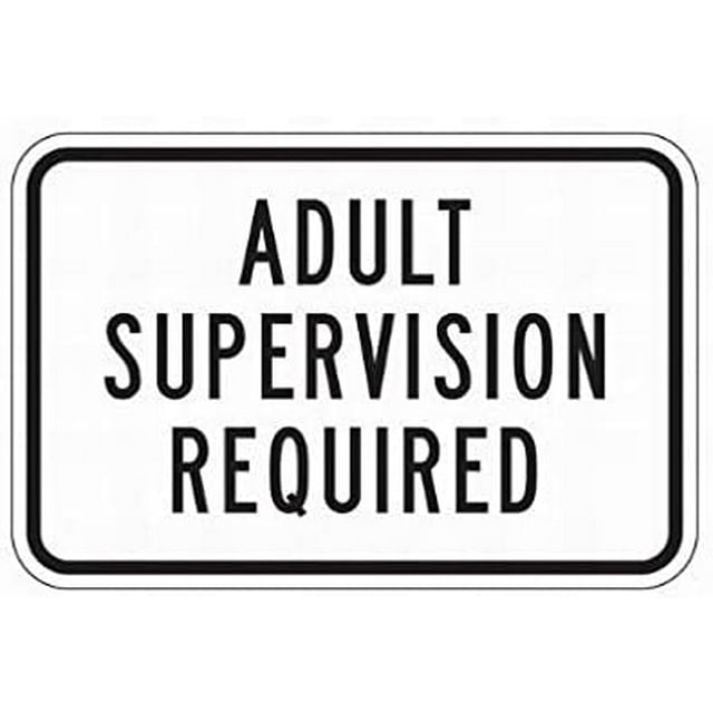 Garage Decor Sign Adult Supervision Required Safety Sign Caution ...