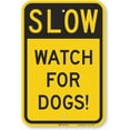 Garage Decor Sign Slow-Watch for Dogs! Safety Sign Caution Warning Sign ...