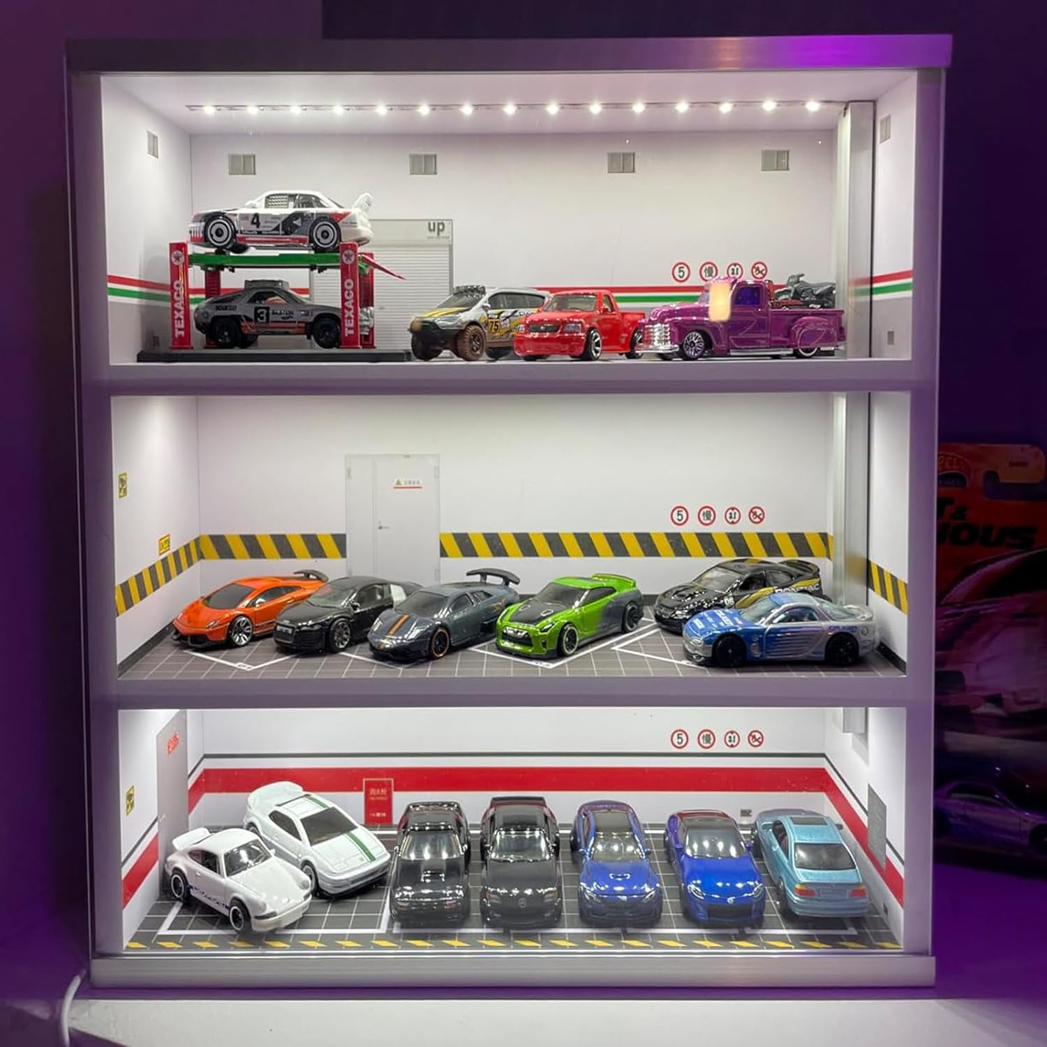 Garage Display Case Collectible Display Show Case with LED Lights,Model ...