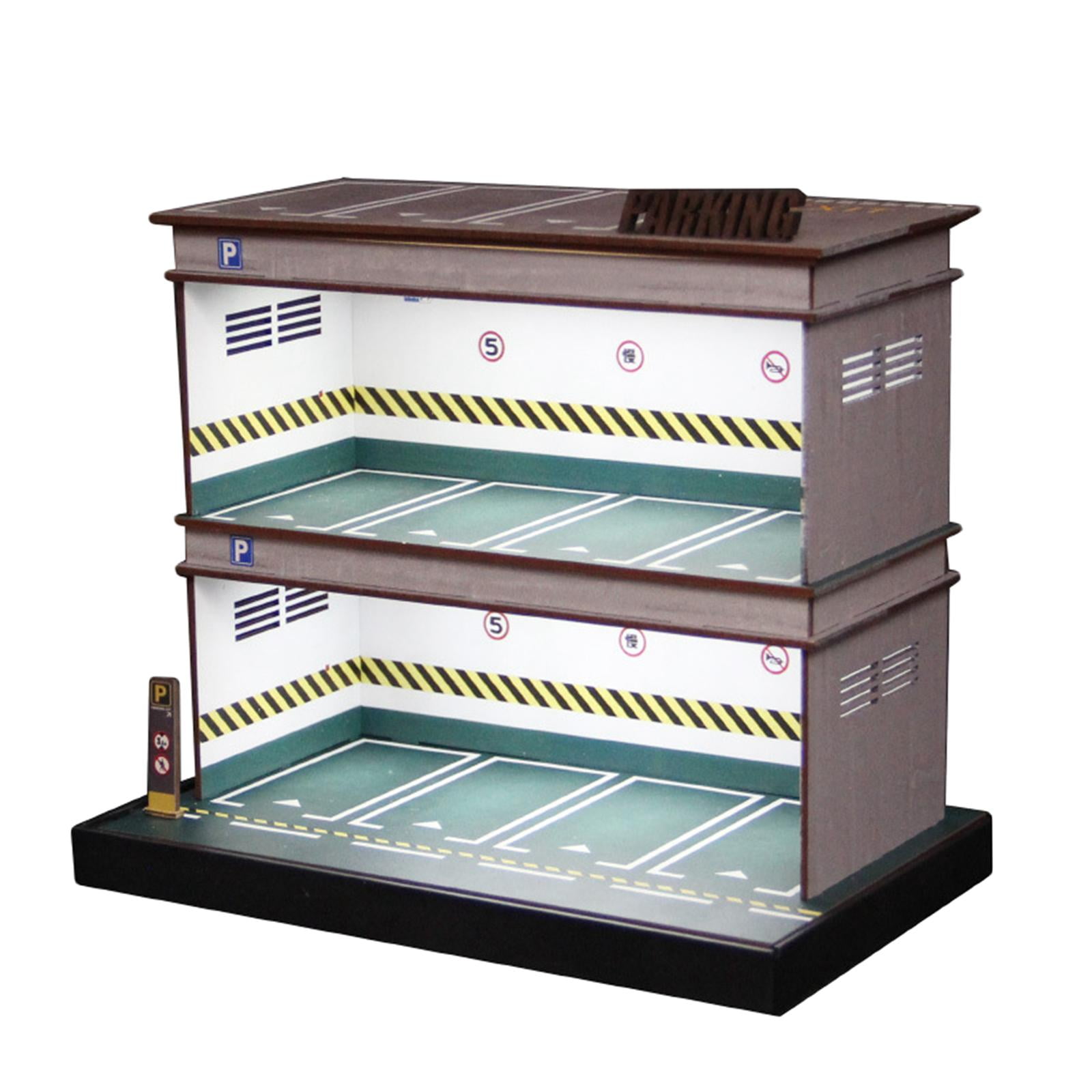Garage Display Case with Lighting :64 Mini Car Models Parking Space ...