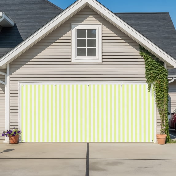 Garage Door Banner Yellow Geometric Stripe Texture Garage Door Banner ...