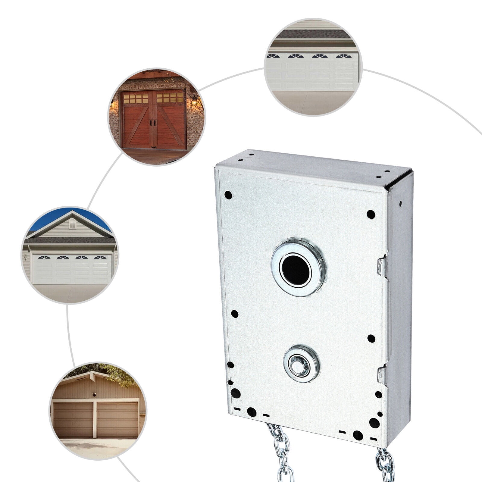 Garage Door Chain Hoist, Chain Hoist for Roll Up Doors Silver Iron Wall ...