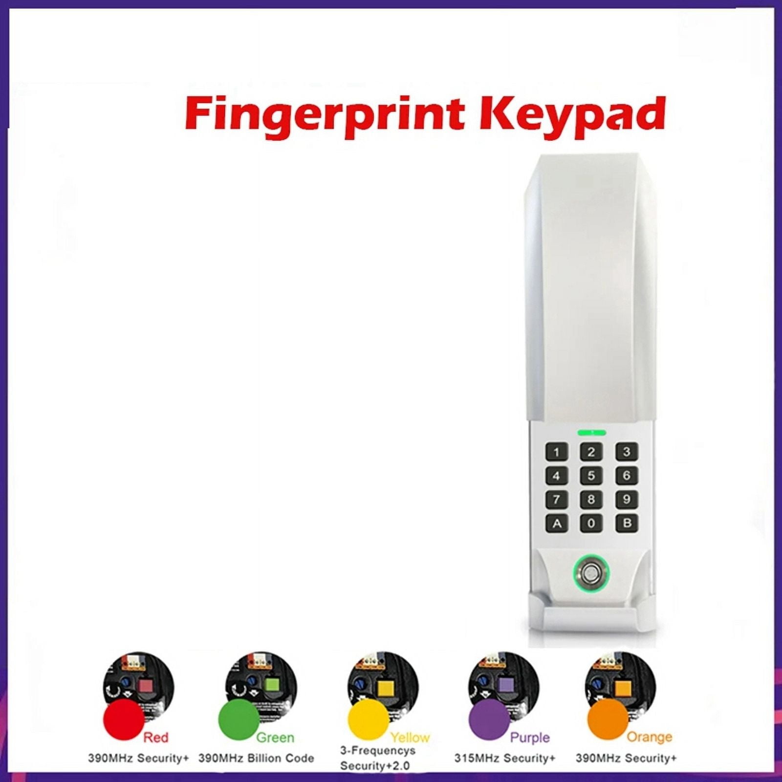 Garage Door Keypad Fingerprint Lock 877MAX 315/390MHZ Wireless Keypad ...