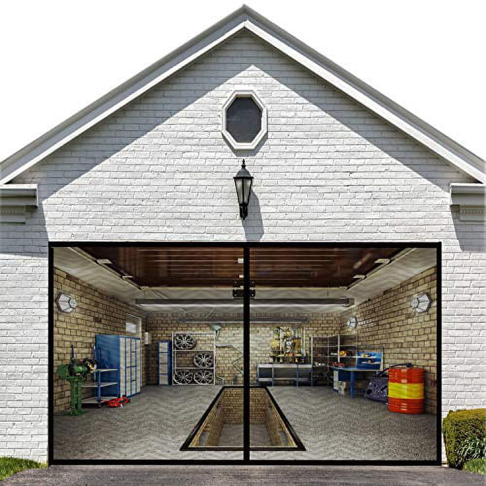 Garage Door Screen for 1 Car Garage Doors 8x7FT- Reinforced Fiberglass ...