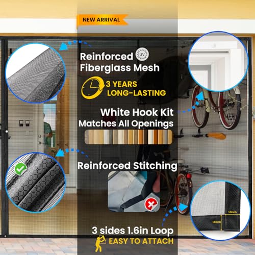 Garage Door Screen 16x7FT for 2 Car Garage Doors, 2025 Ultra-dura ...