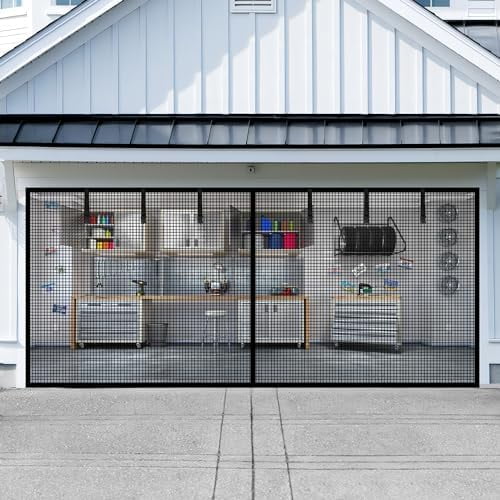 Garage Door Screen for 2 Car Garage-16x7FT Magnetic Garage Door Screen ...