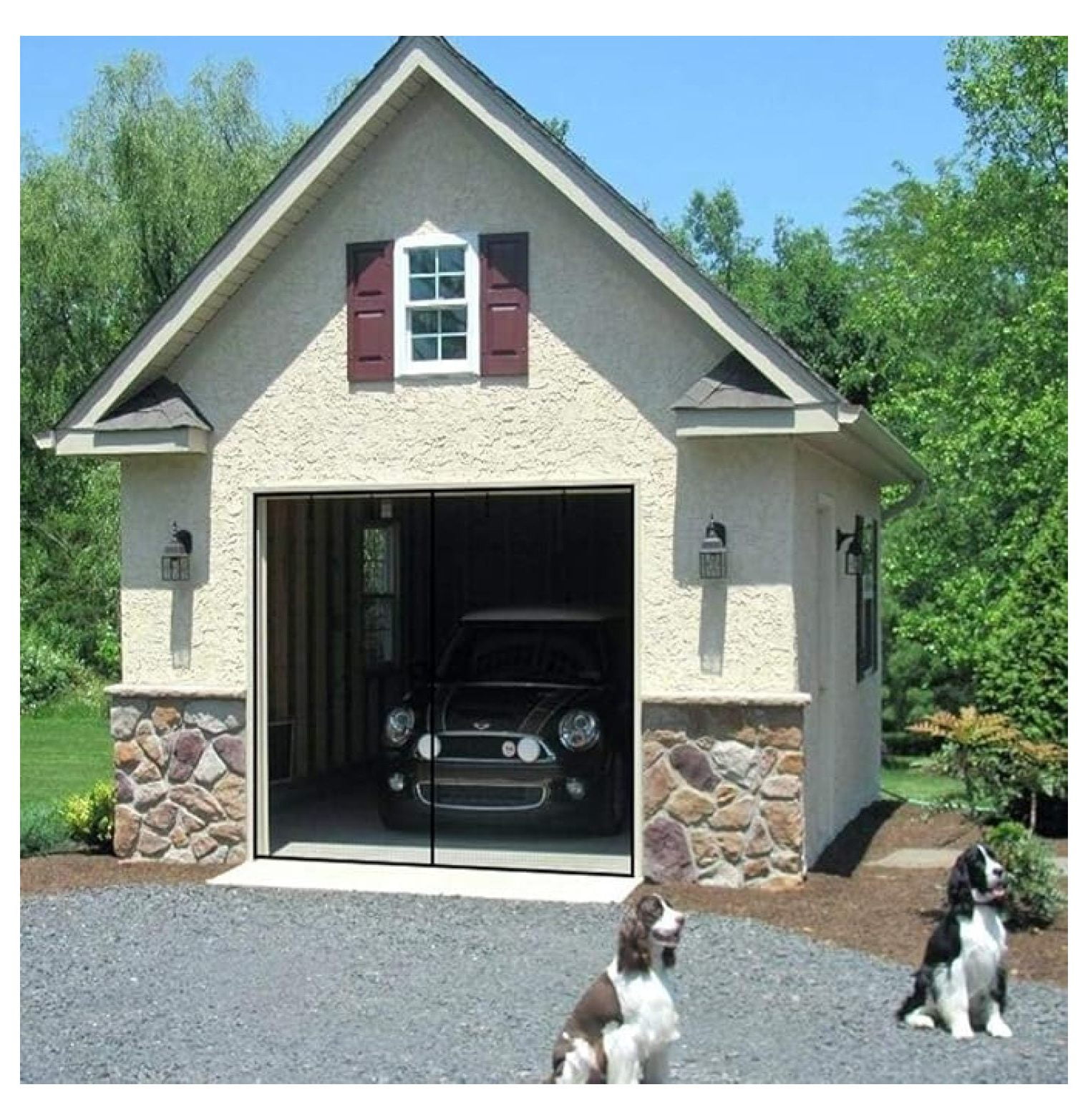 Garage Door Screen 9x8 Ft - 1 Car Magnetic Closure - Heavy Duty ...