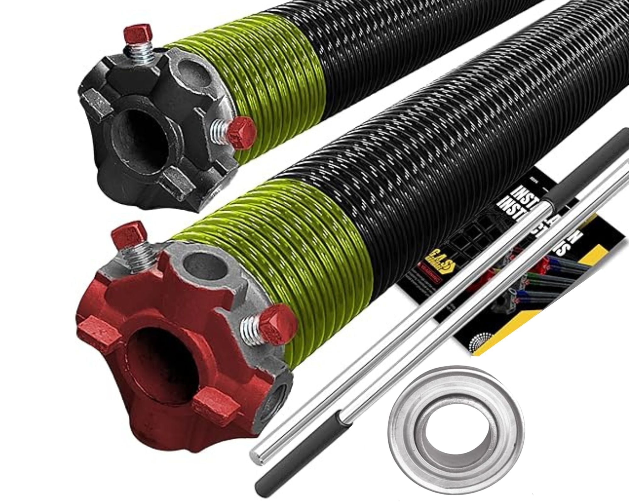 Garage Door Torsion Spring 207 x 1.75 x 24 - PAIR with Steel Bearing ...