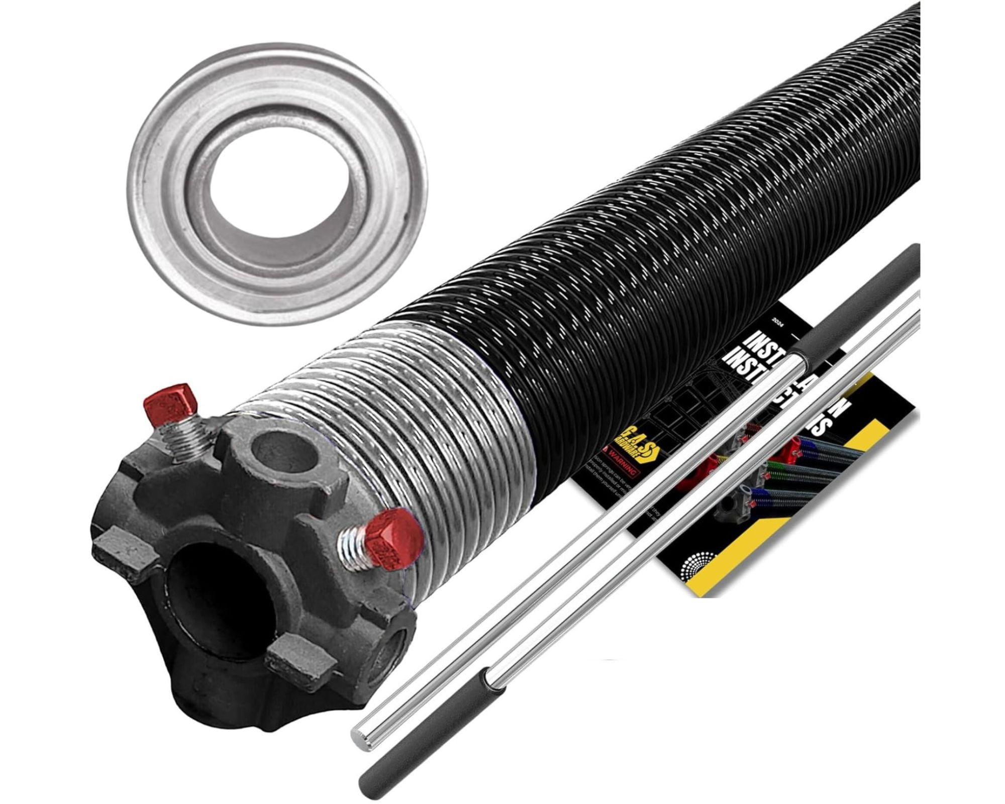 Garage Door Torsion Spring (218 x 1.75 x 26) - Black | 1" Steel Bearing ...